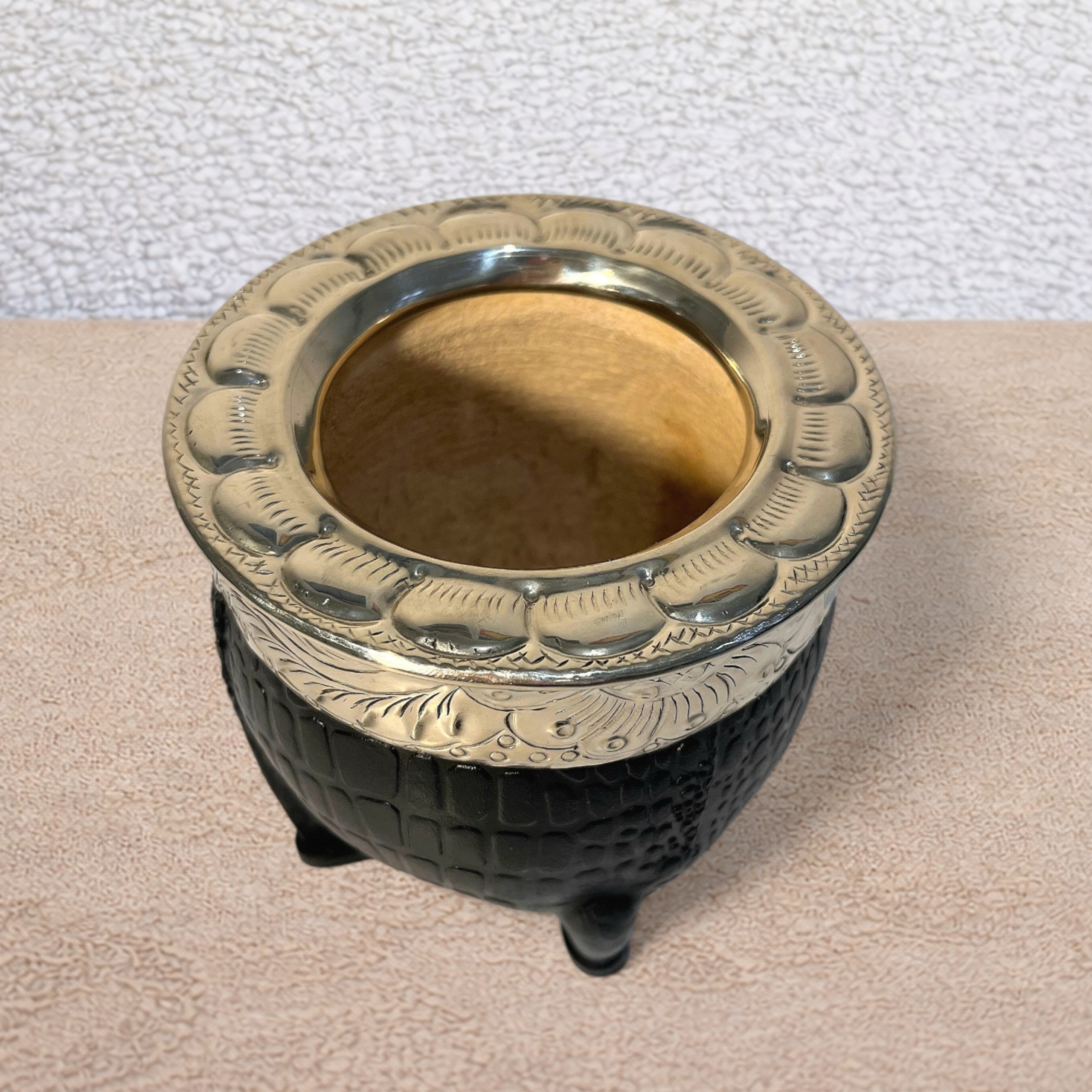 Imperial Croco Black Calabash Mate – Full-Grain Leather | Mate Chamamé